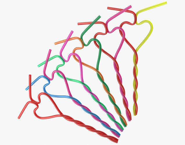 Heart Shaped Plastic Couple Straw 3D model | CGTrader