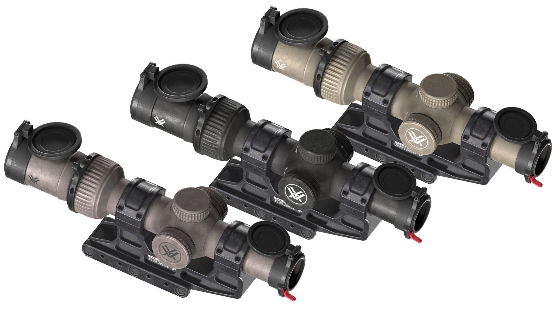 3D model MILITARY VORTEX 1X8 LPVO RIFLE SCOPE VR / AR / low-poly | CGTrader