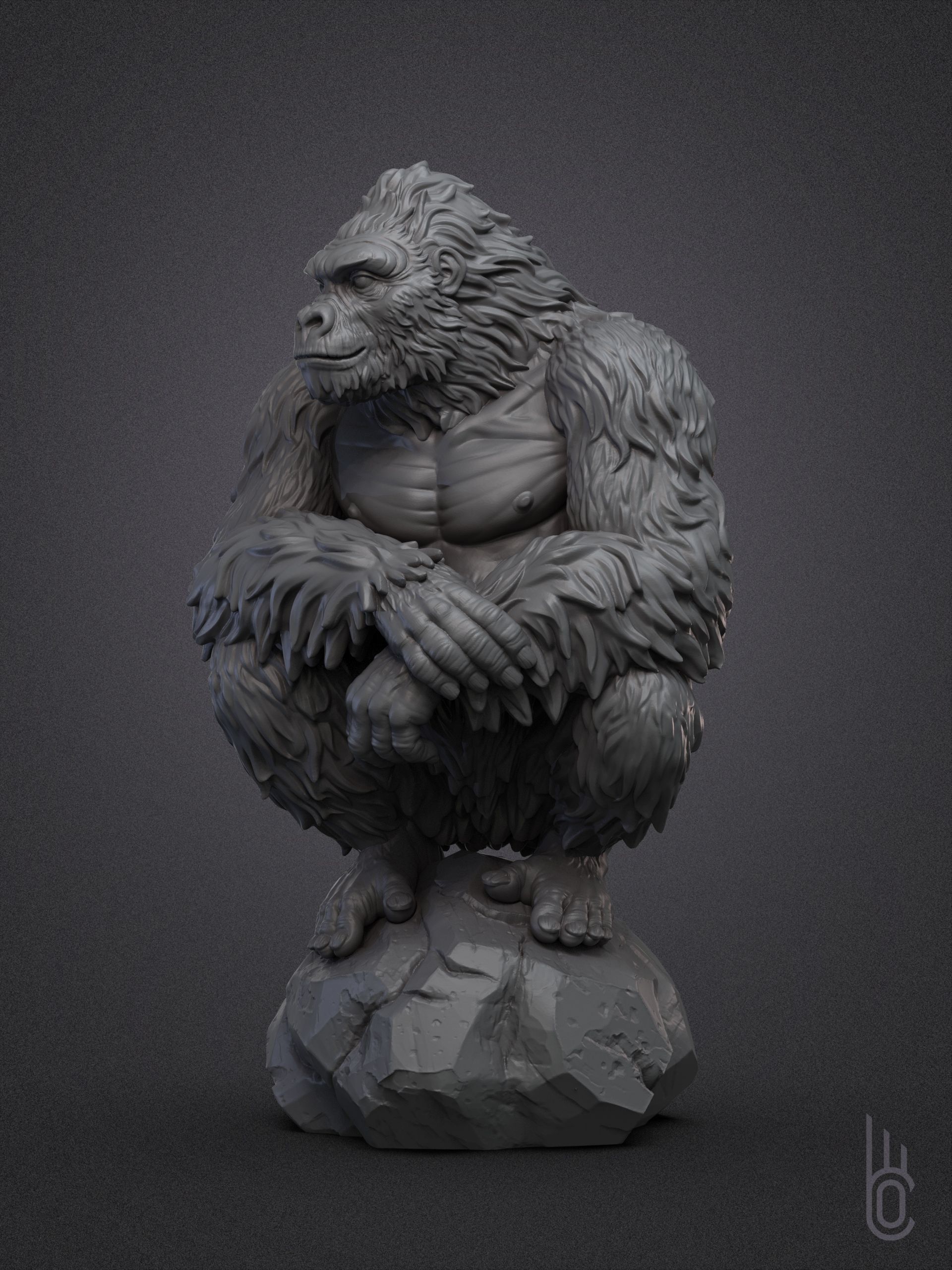 Calm Gorilla 3D model 3D printable | CGTrader