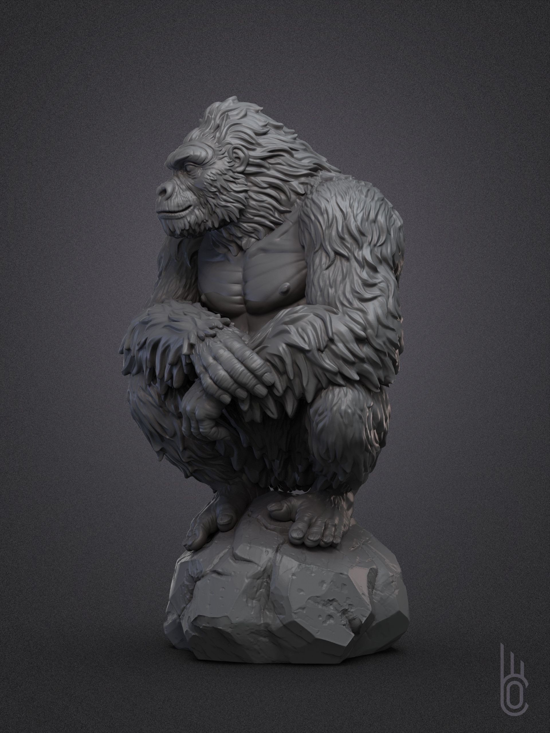 Calm Gorilla 3D model 3D printable | CGTrader