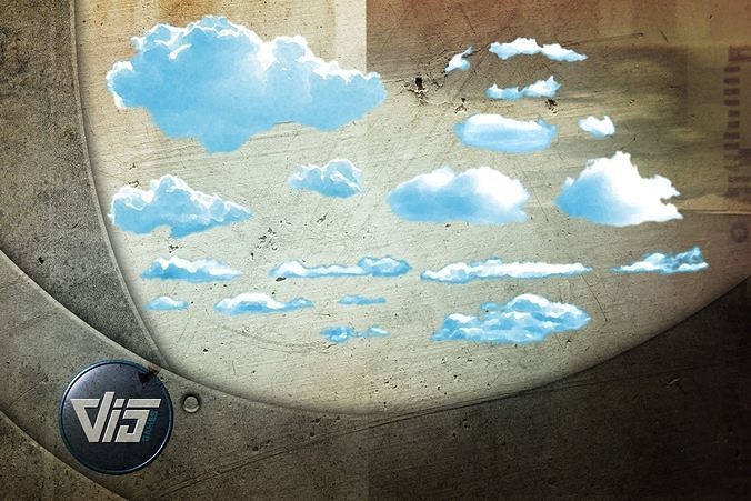 Painted 2D Clouds Texture | CGTrader