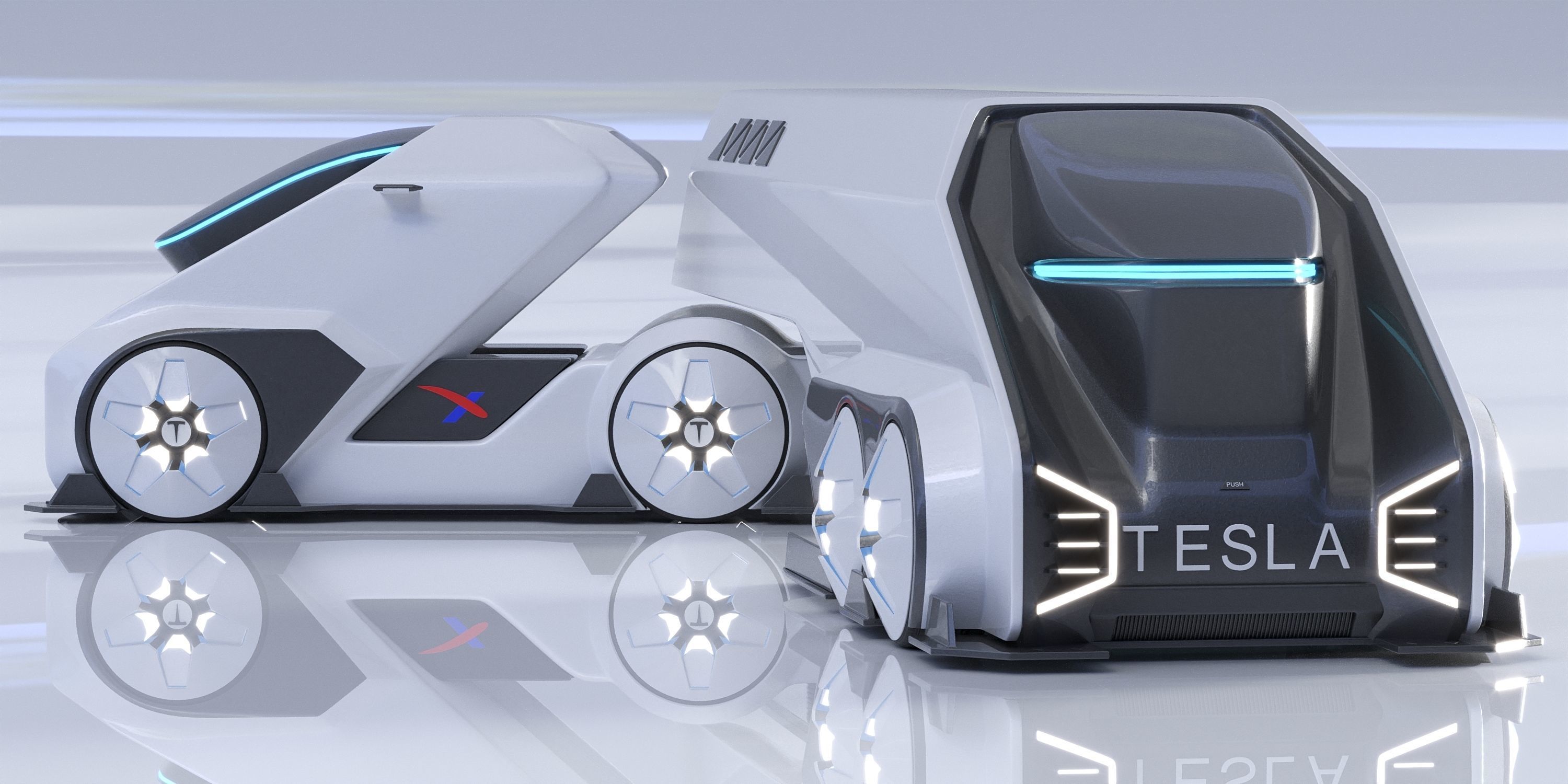 3D model Tesla Spaces rocket VR / AR / low-poly | CGTrader