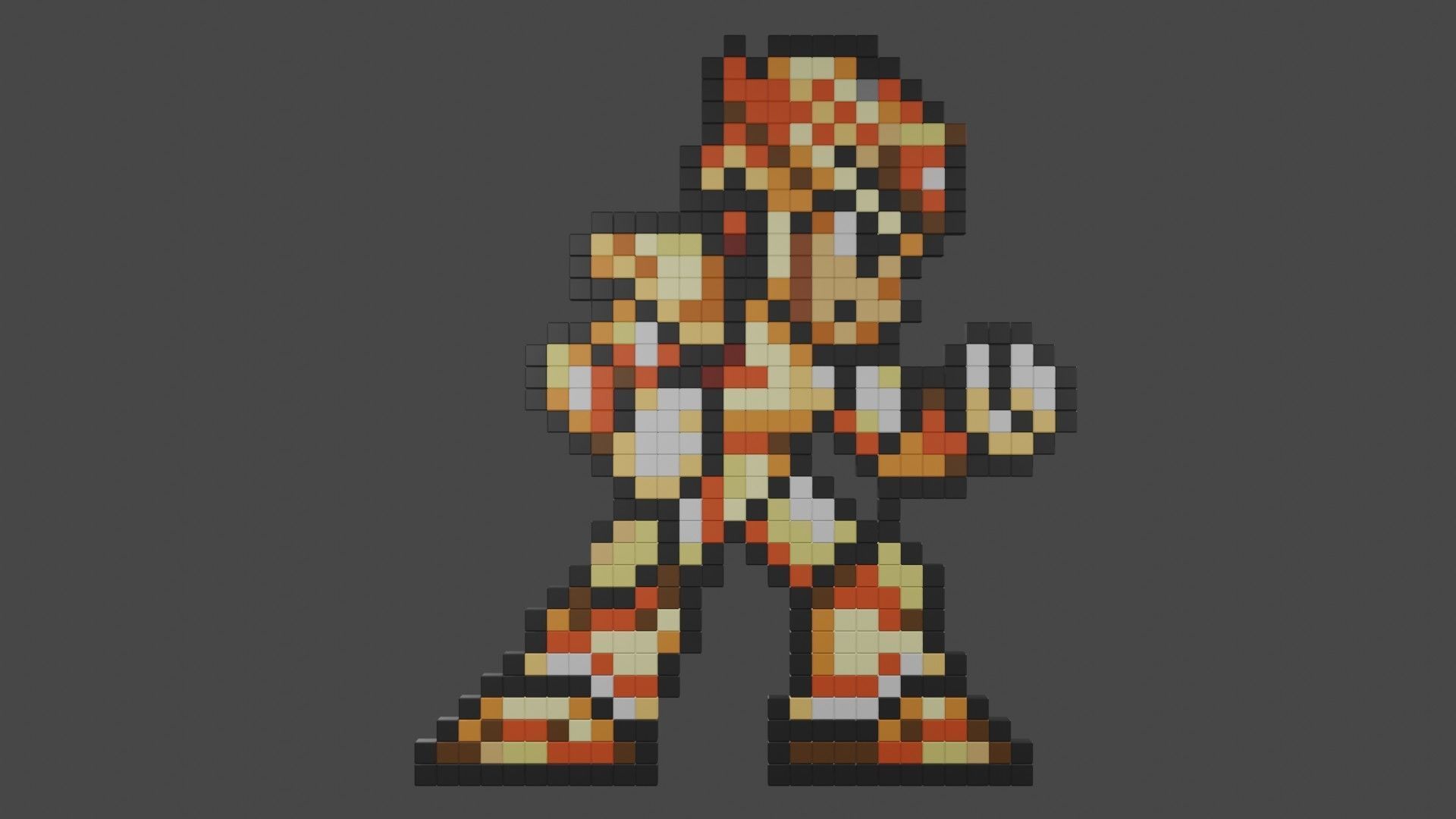 Rockman X Max Armor Gold 8 bit 3D model 3D printable | CGTrader