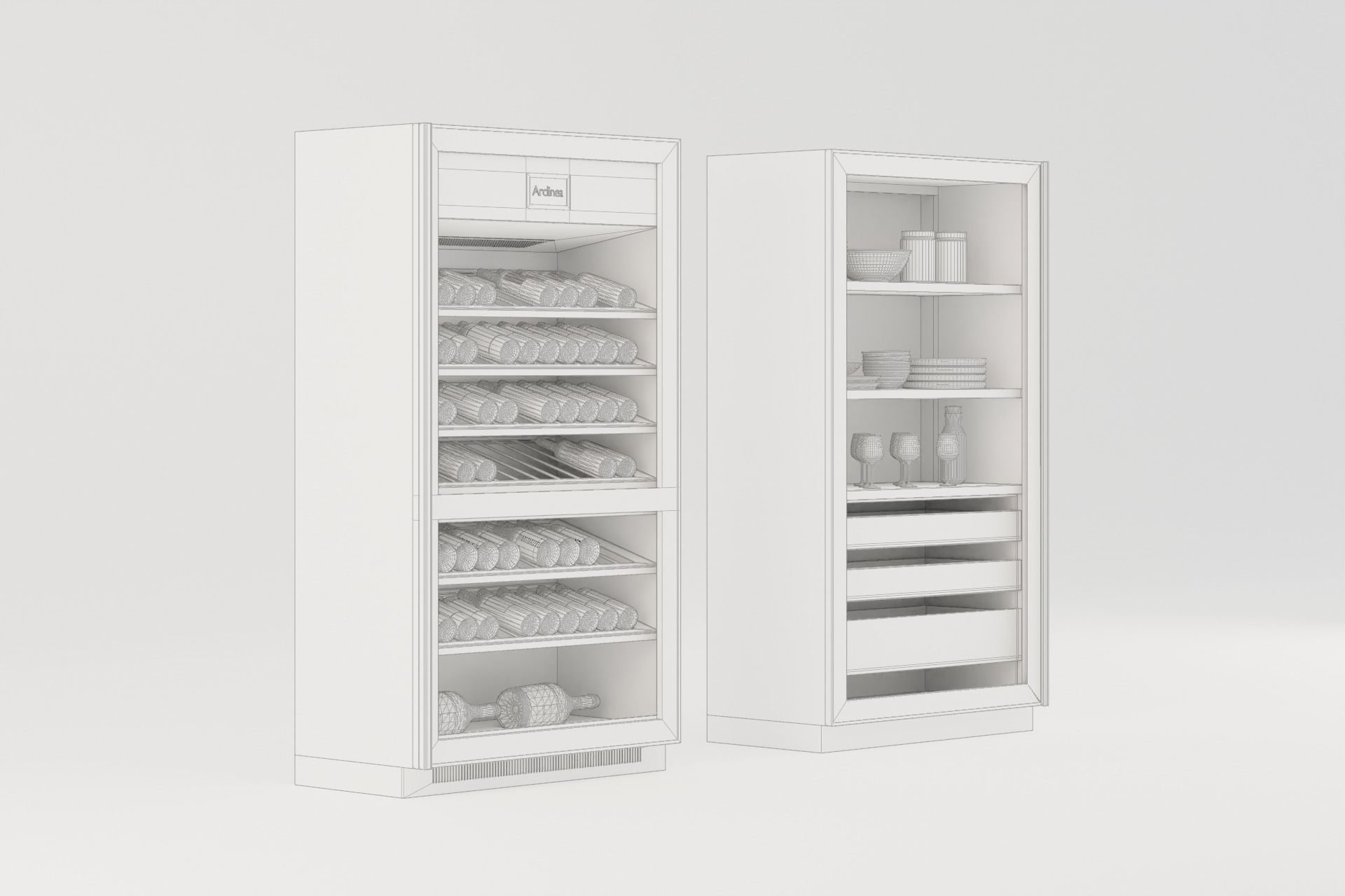 Arclinea Cellar - Wine Fridge System - Vina and Madia modules 3D model ...