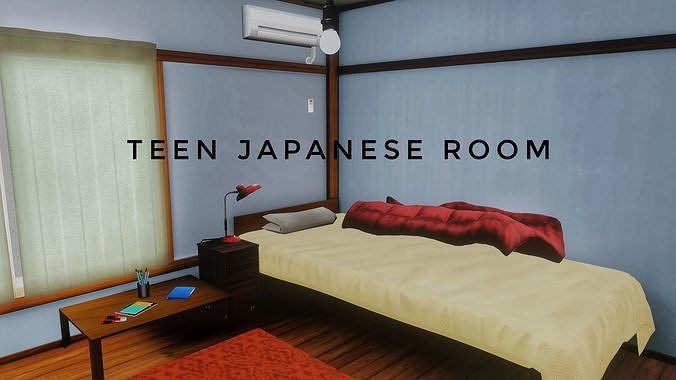 3D model TEEN JAPANESE ROOM VR / AR / low-poly | CGTrader
