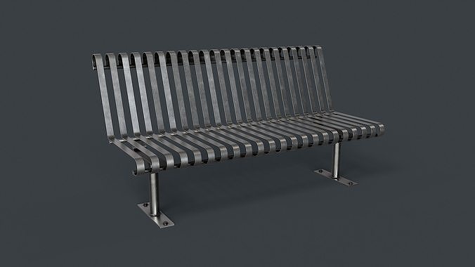 3D model Metal Modern Bench 29 PBR Game Ready VR / AR / low-poly | CGTrader