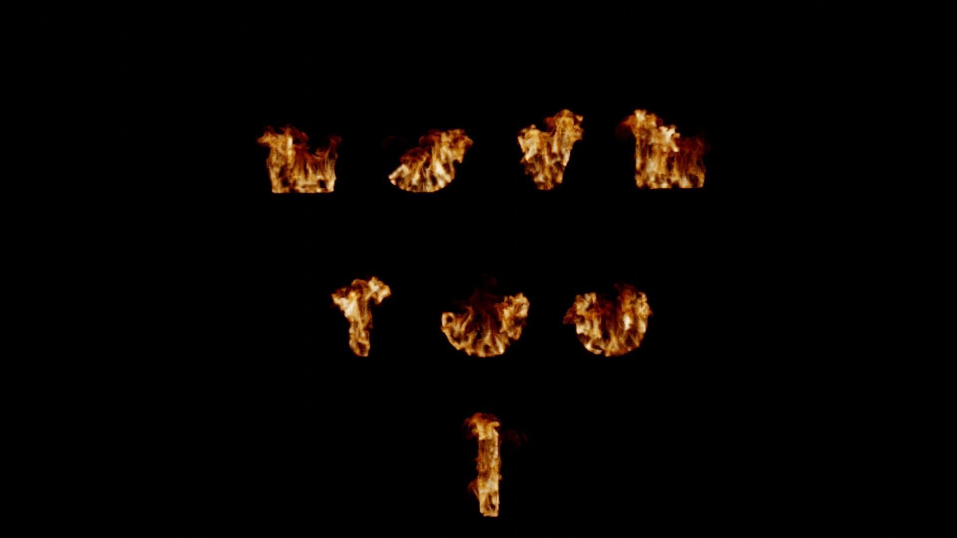 Love You fire text animation burn 3D model animated | CGTrader