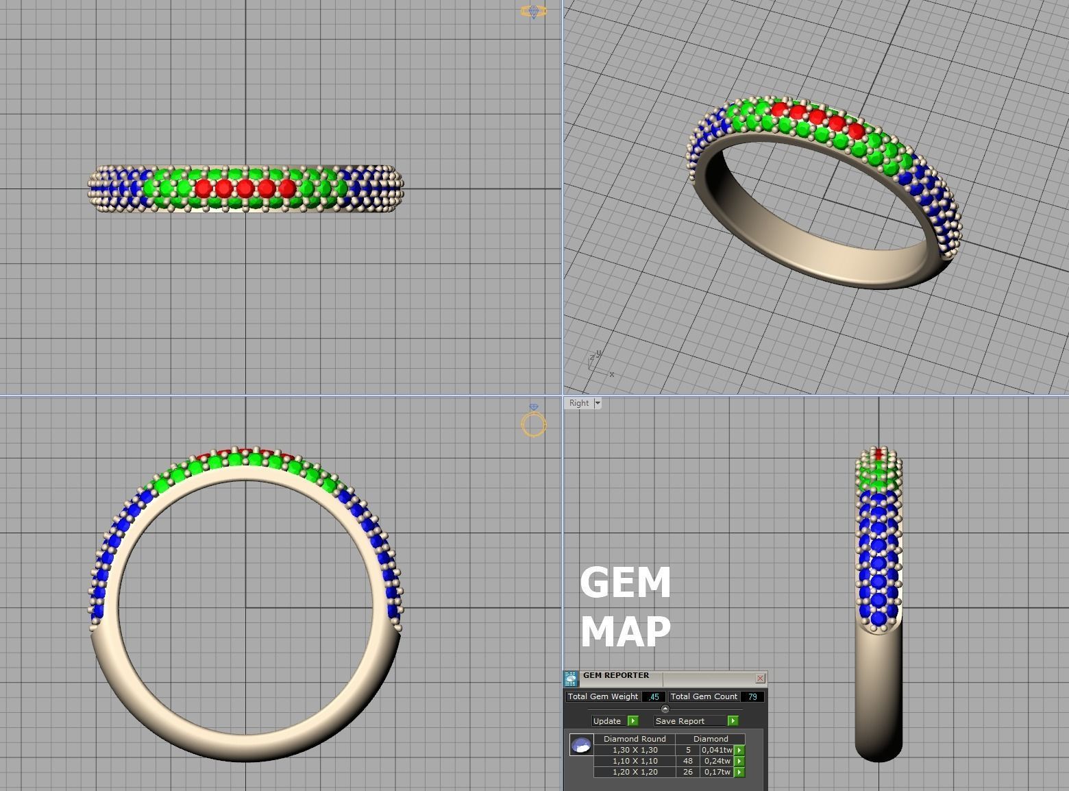 Gianna Wedding Set Engagement and Half Eternity rings 3dmodels 3D Model Collection | CGTrader