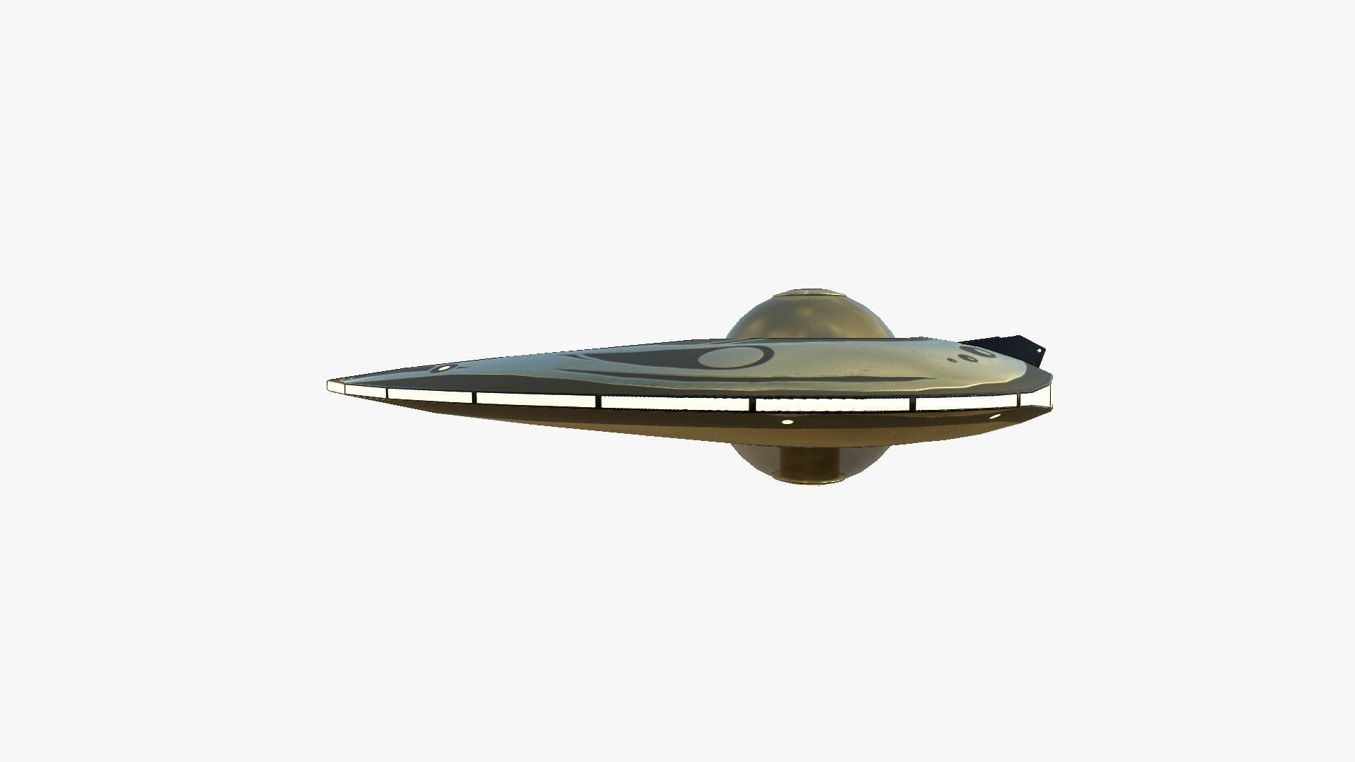3D model Alien Spaceship UFO I07 Gold - Sci Fi Spacecraft Design VR ...