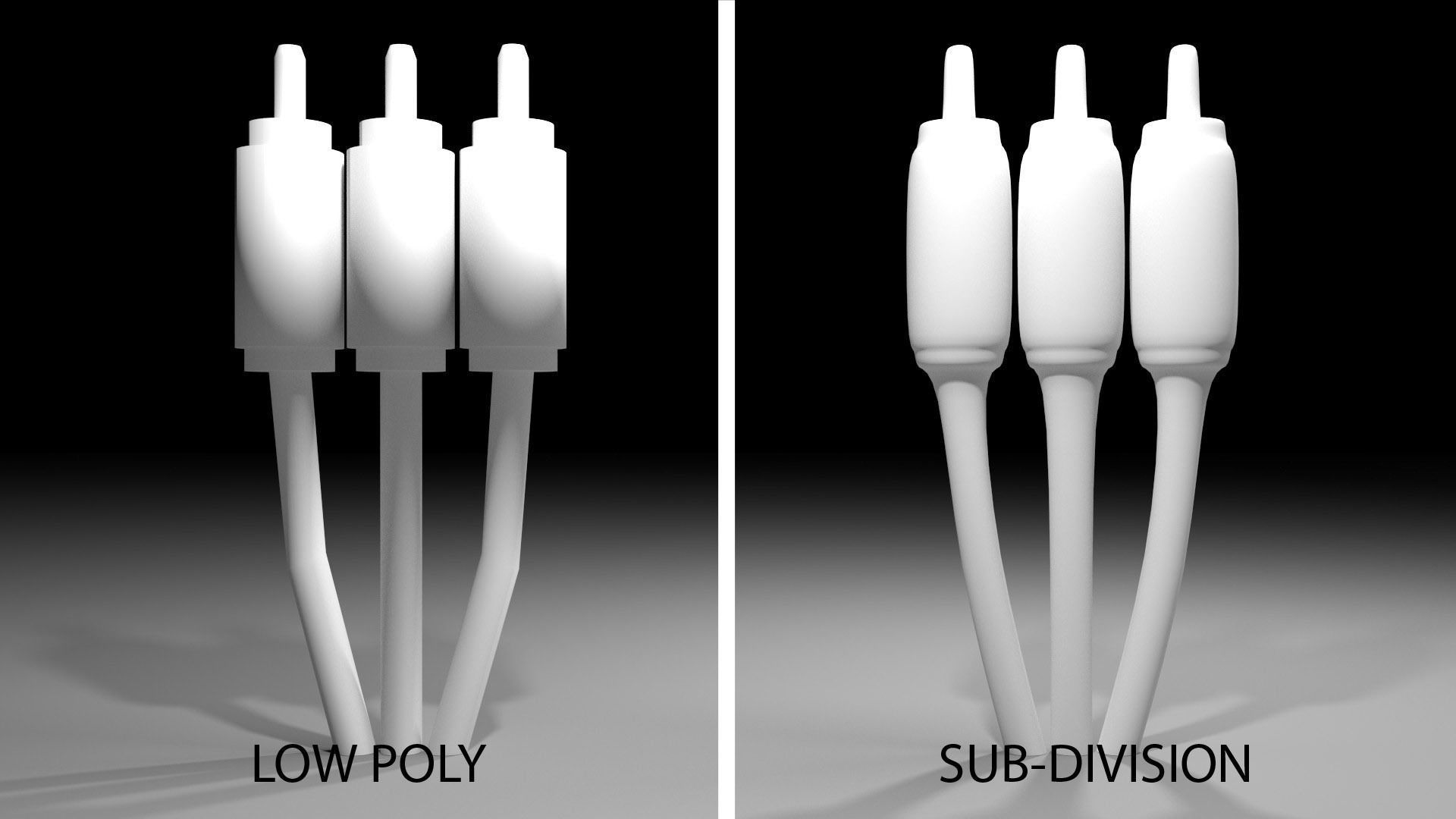 Audio Video Connector - RCA Cables 3D model | CGTrader