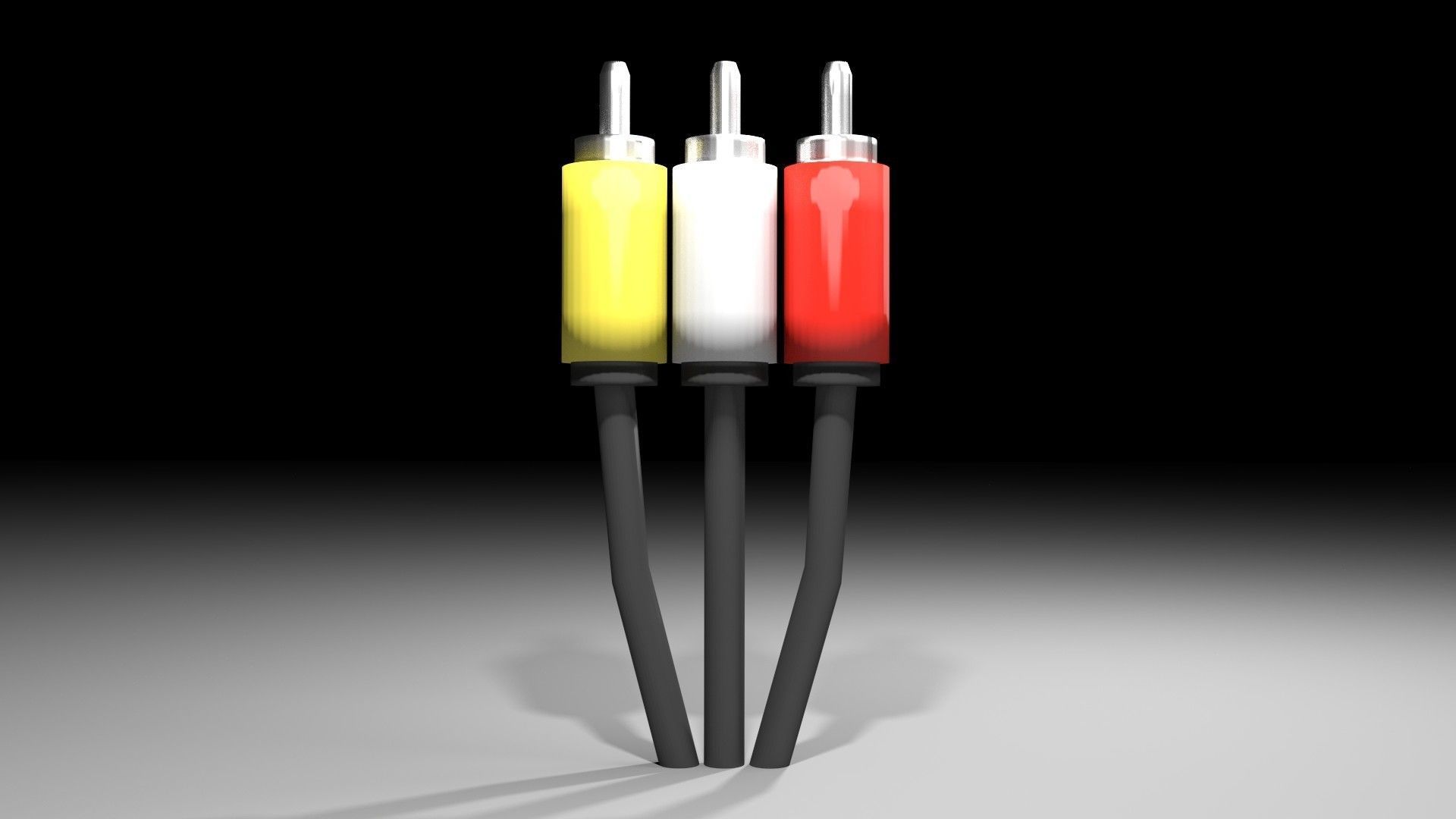 Audio Video Connector - RCA Cables 3D model | CGTrader