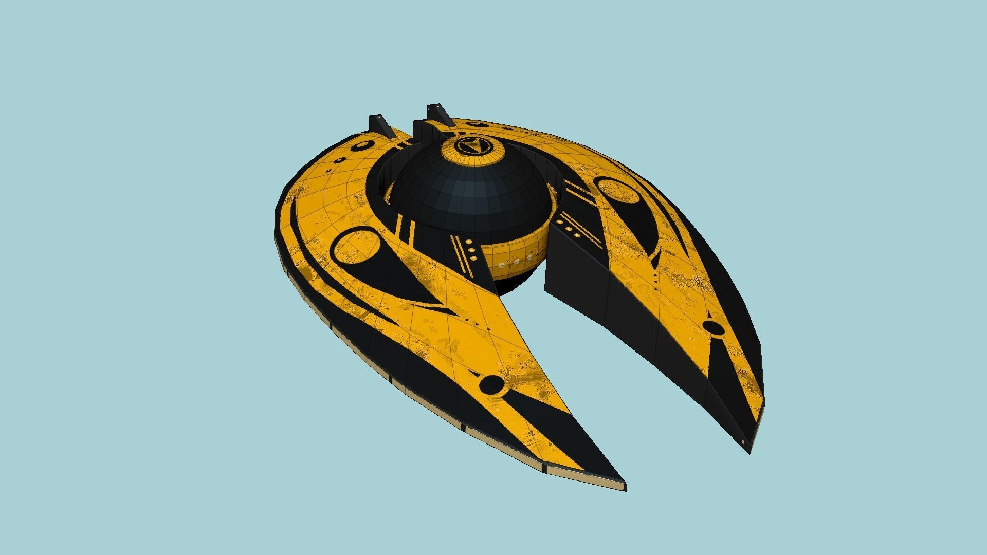 3D model Alien Spaceship UFO I08 Yellow Dirt - Sci Fi Spacecraft Design ...