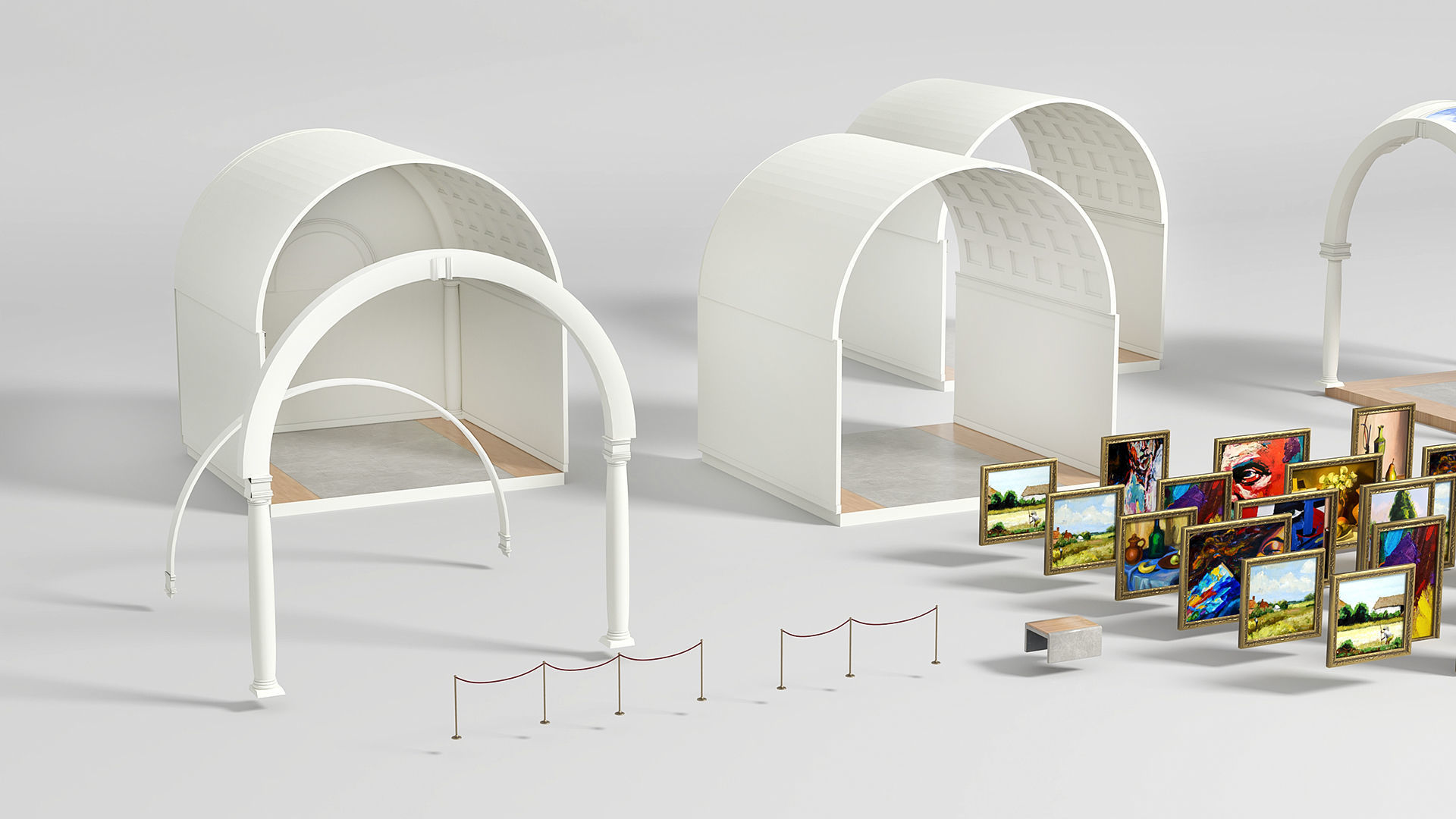 3D model Modular low poly museum VR / AR / low-poly | CGTrader