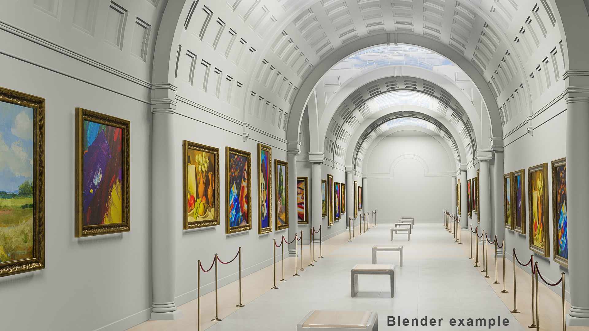 3D model Modular low poly museum VR / AR / low-poly | CGTrader