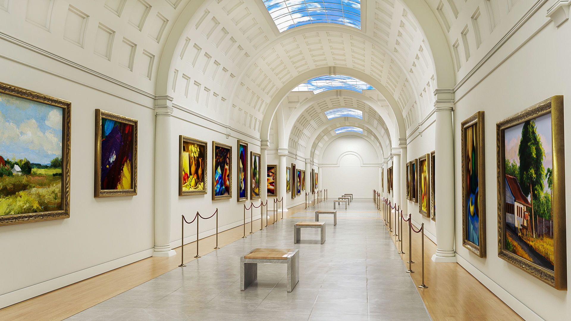 3D model Modular low poly museum VR / AR / low-poly | CGTrader