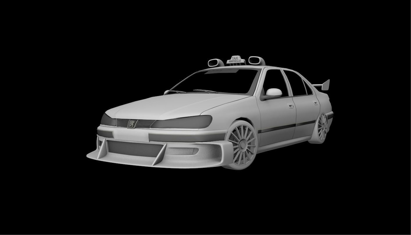 TAXI marseille peugeot 406 free 3D model | CGTrader