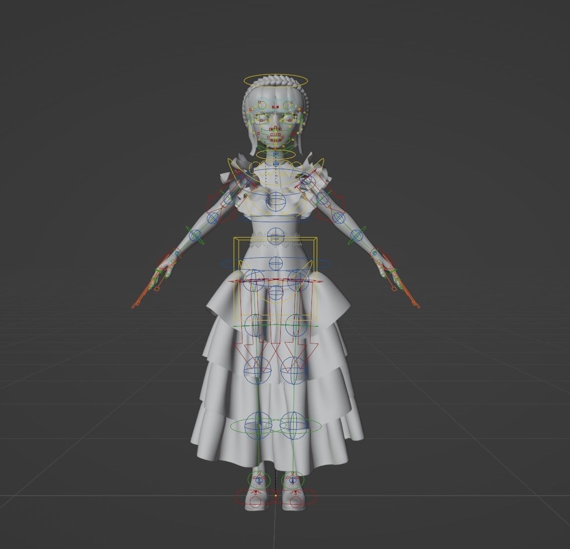 3D model Wednesday Addams v2 - Rigged 3D Character Low-poly 3D model VR ...