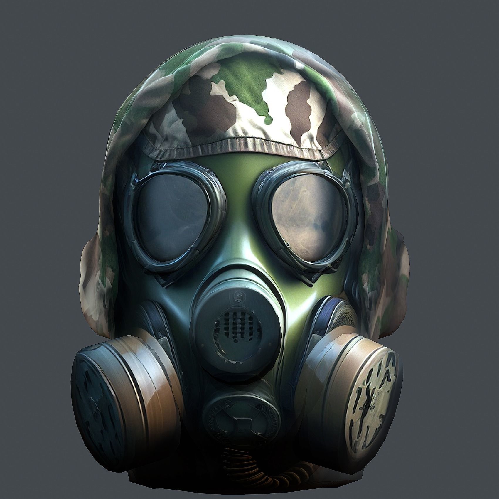 3D model Gas mask helmet 3d model military combat Low-poly 3D model VR ...