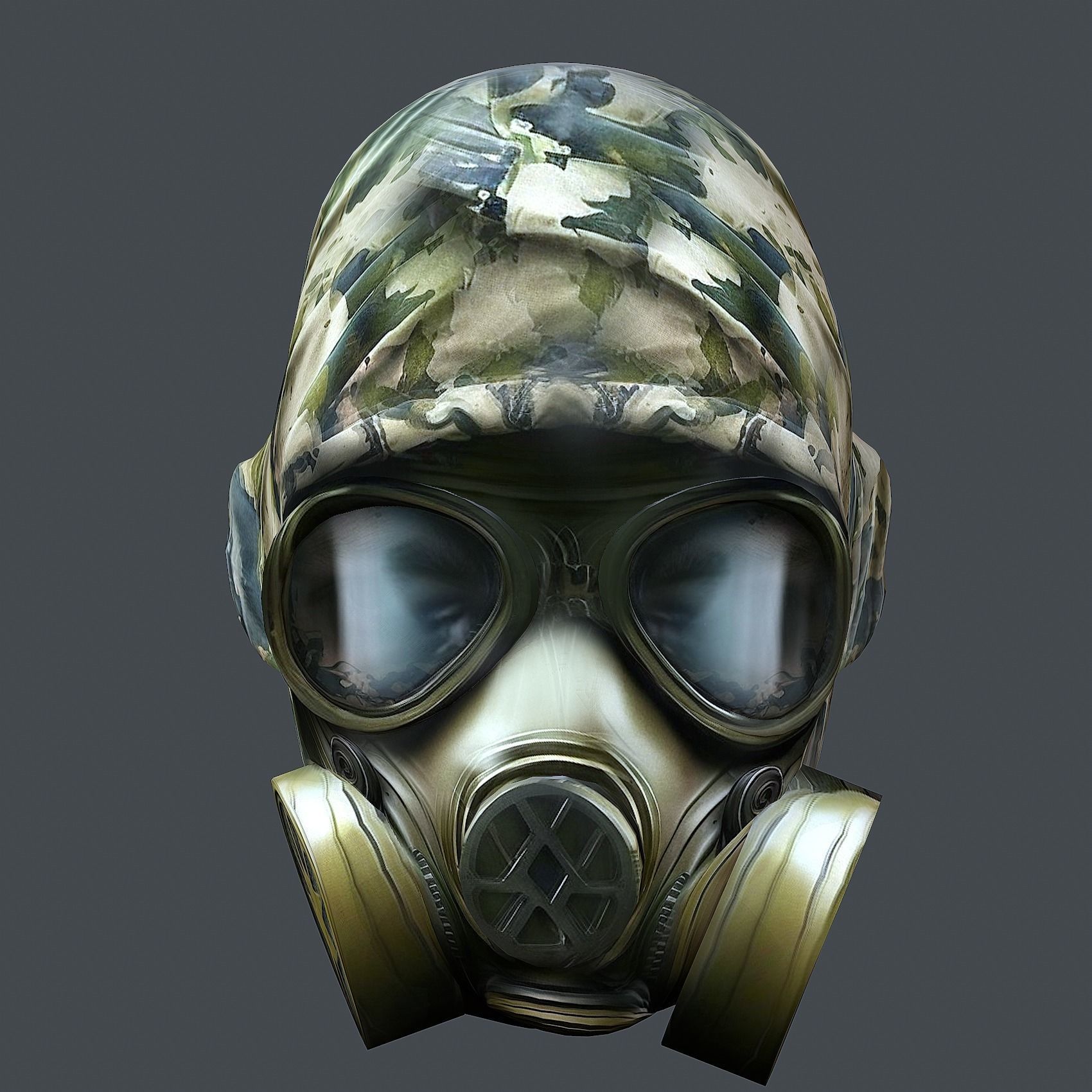 3D model Gas mask helmet 3d model military combat Low-poly 3D model VR ...