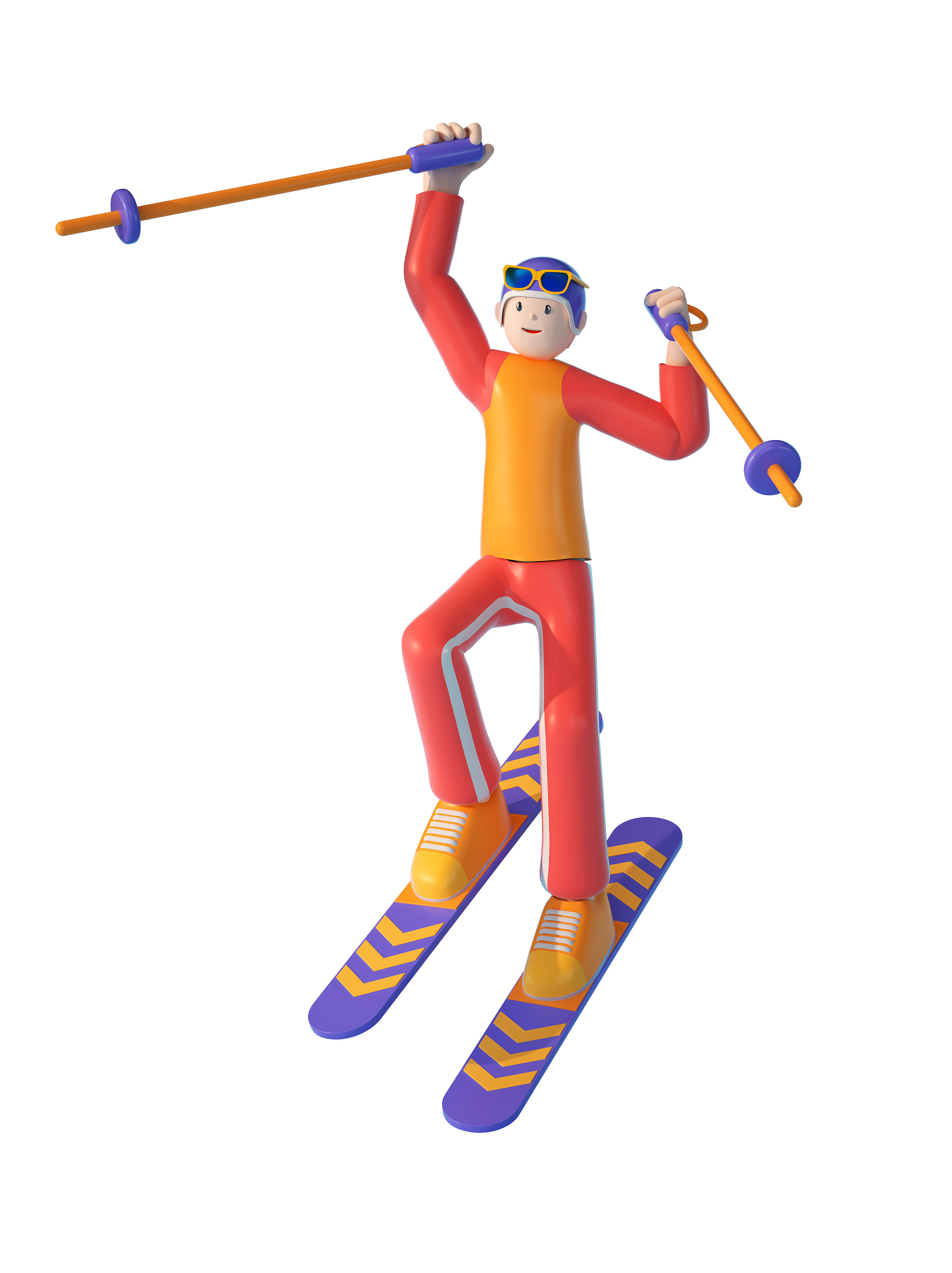 C4D model ski sports figures 3D model | CGTrader
