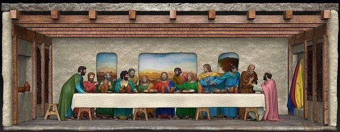 Last Supper 3D 360 degree 3D model 3D printable | CGTrader