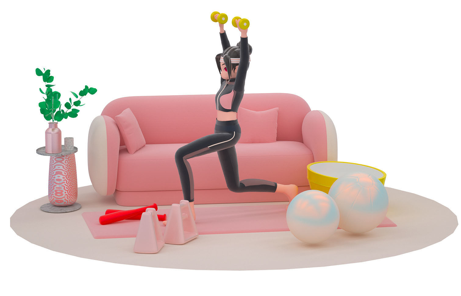 C4D model home moving character scene 3D model | CGTrader