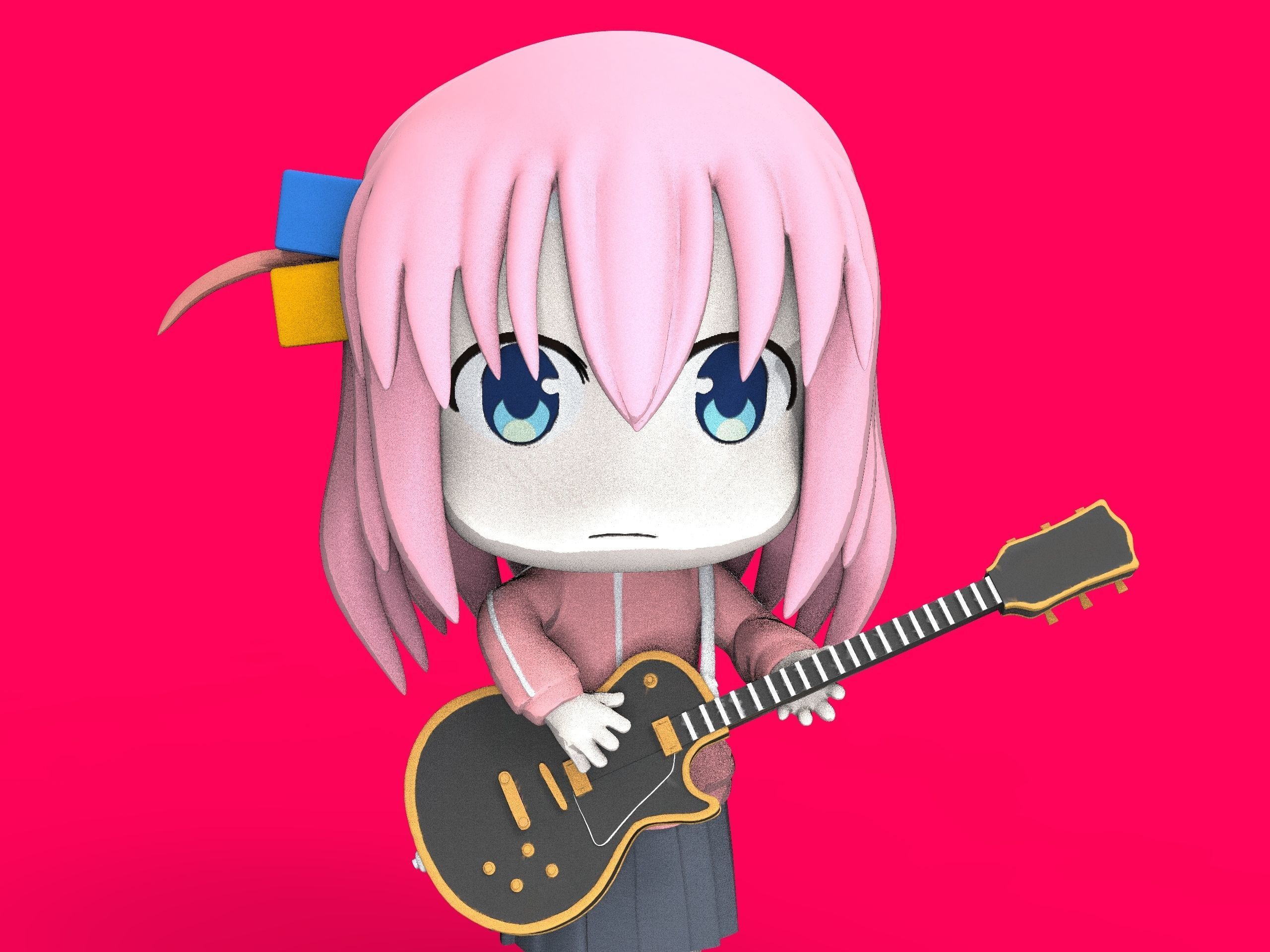 Bocchi the rock chibi 3D model 3D printable | CGTrader