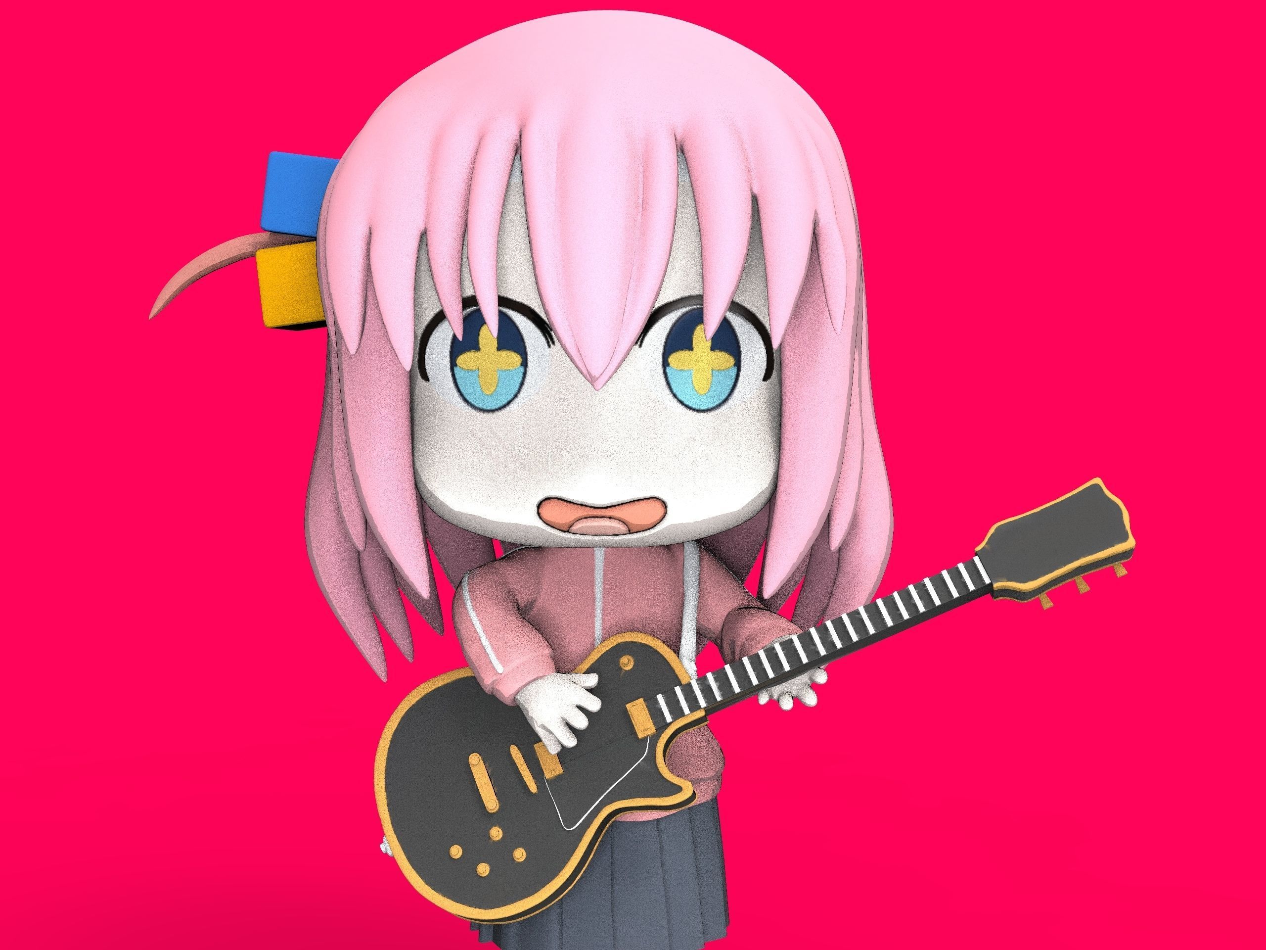 Bocchi the rock chibi 3D model 3D printable | CGTrader