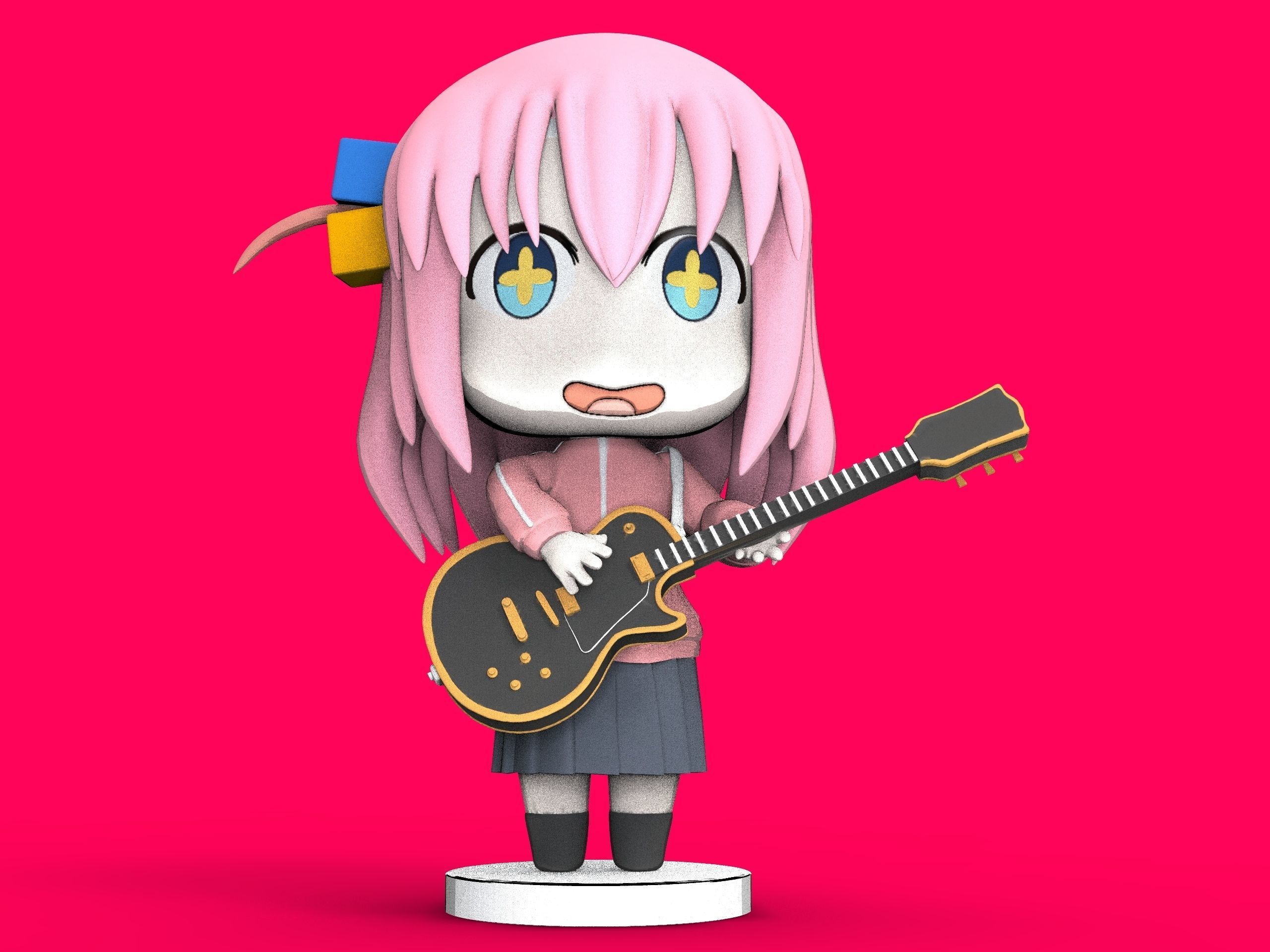 Bocchi the rock chibi 3D model 3D printable | CGTrader