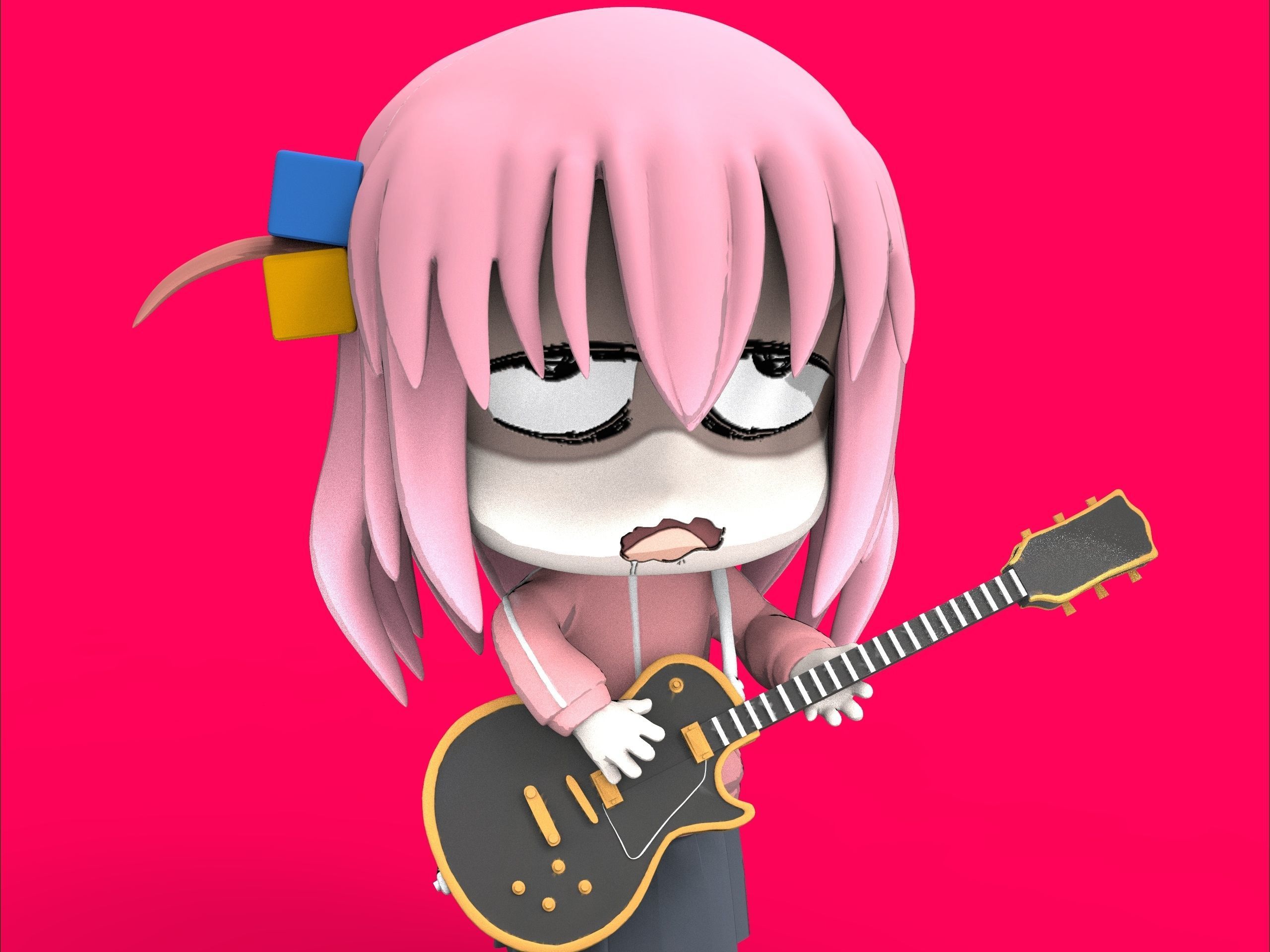 Bocchi the rock chibi 3D model 3D printable | CGTrader