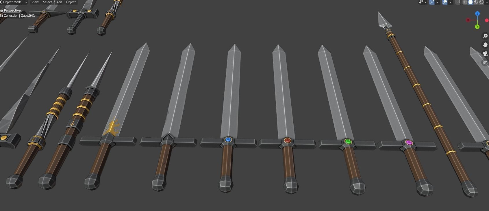 3D model Low Poly Swords and weaponry VR / AR / low-poly | CGTrader