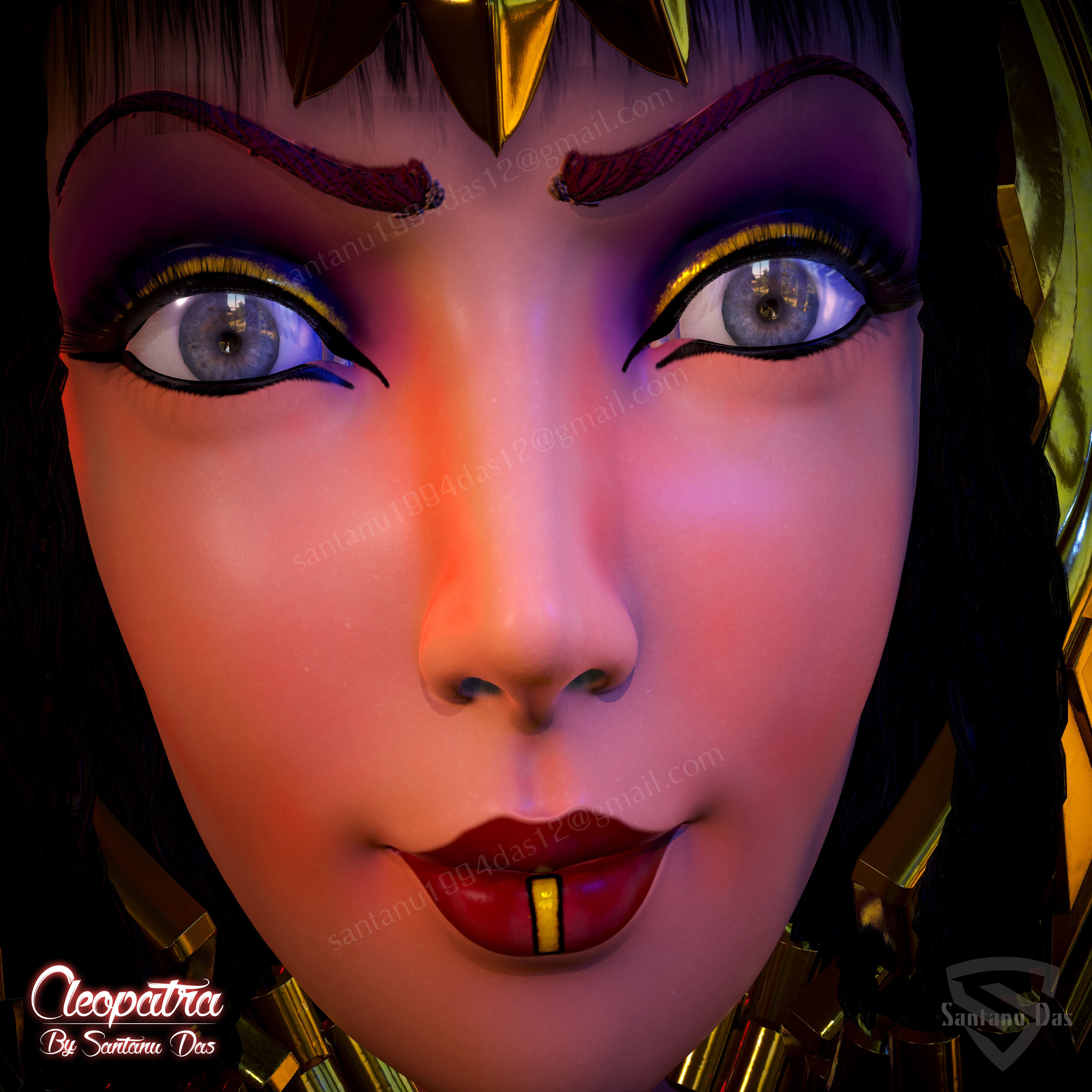 3D model Cleopatra model for rig and animation VR / AR / low-poly ...