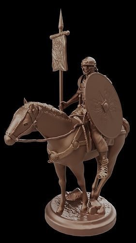 Roman Horseman with Aquila 3D model 3D printable | CGTrader