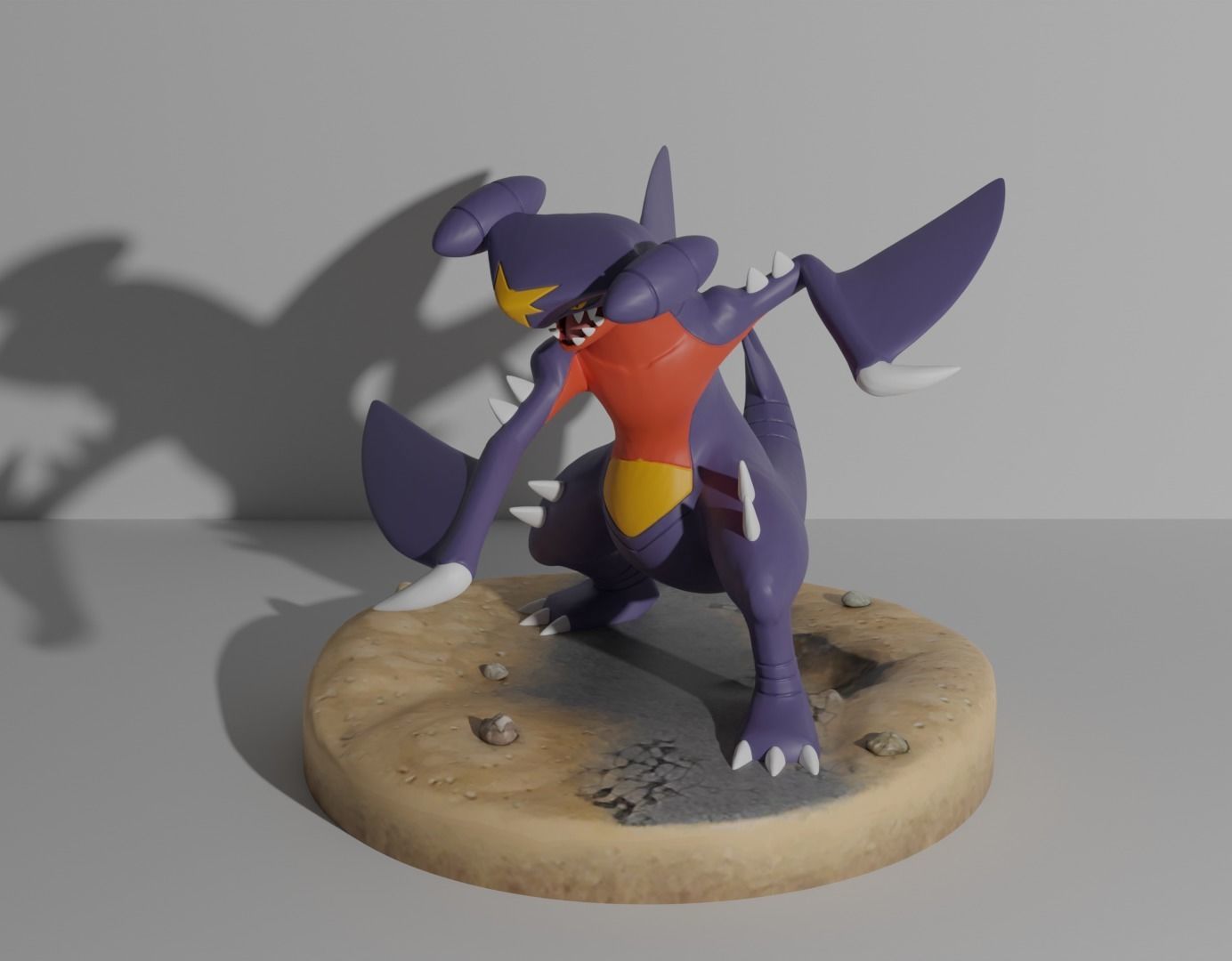 Garchomp pokemon 3D print model 3D model 3D printable | CGTrader