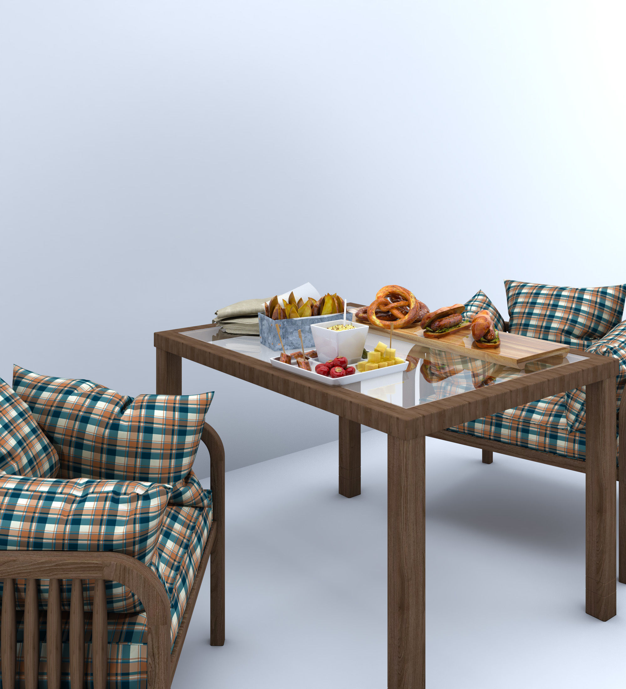 3D model private two couples table VR / AR / low-poly | CGTrader
