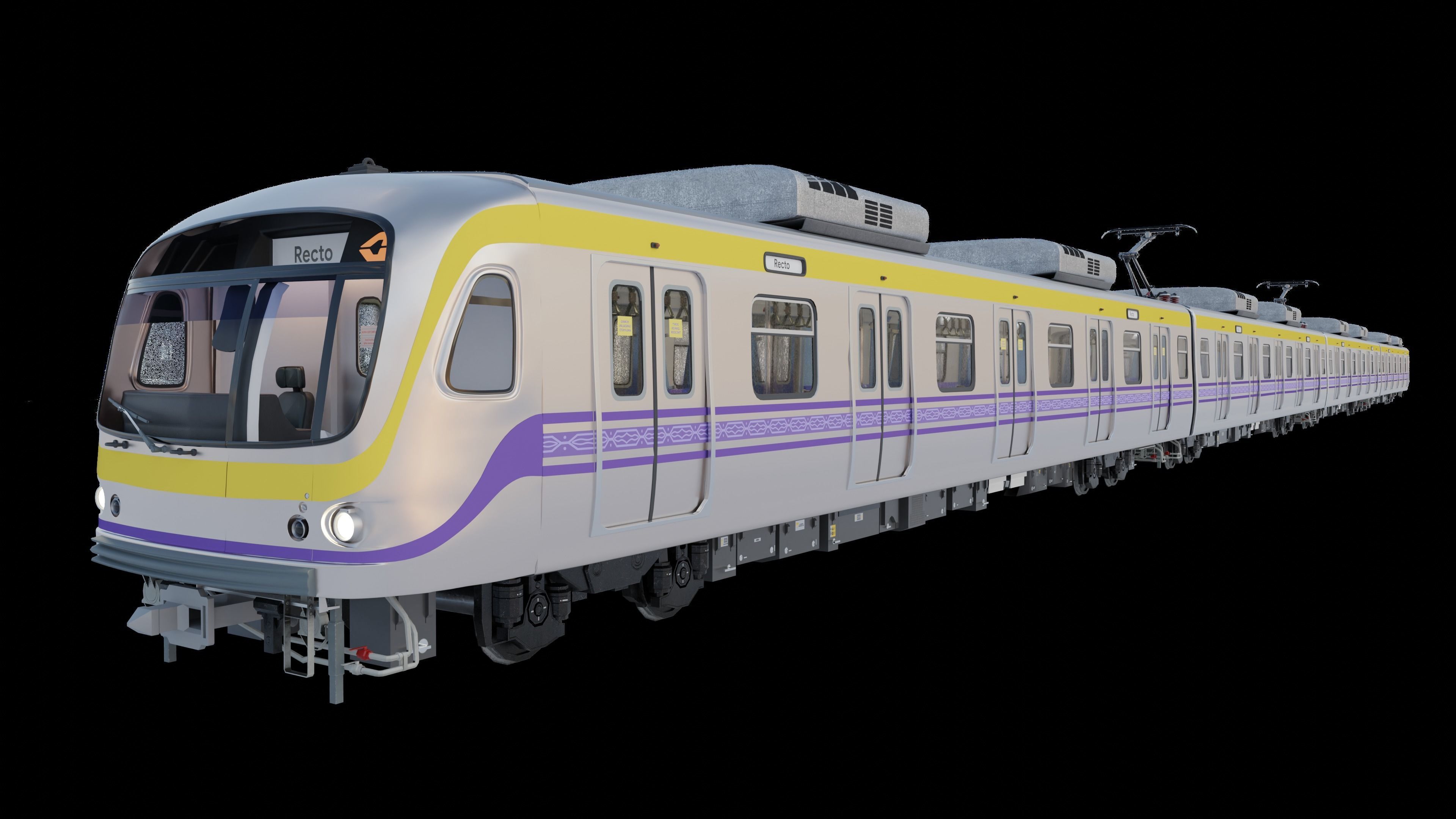 Hyundai Rotem Train Car Interior Exterior Full Train LRT 2 3D model ...