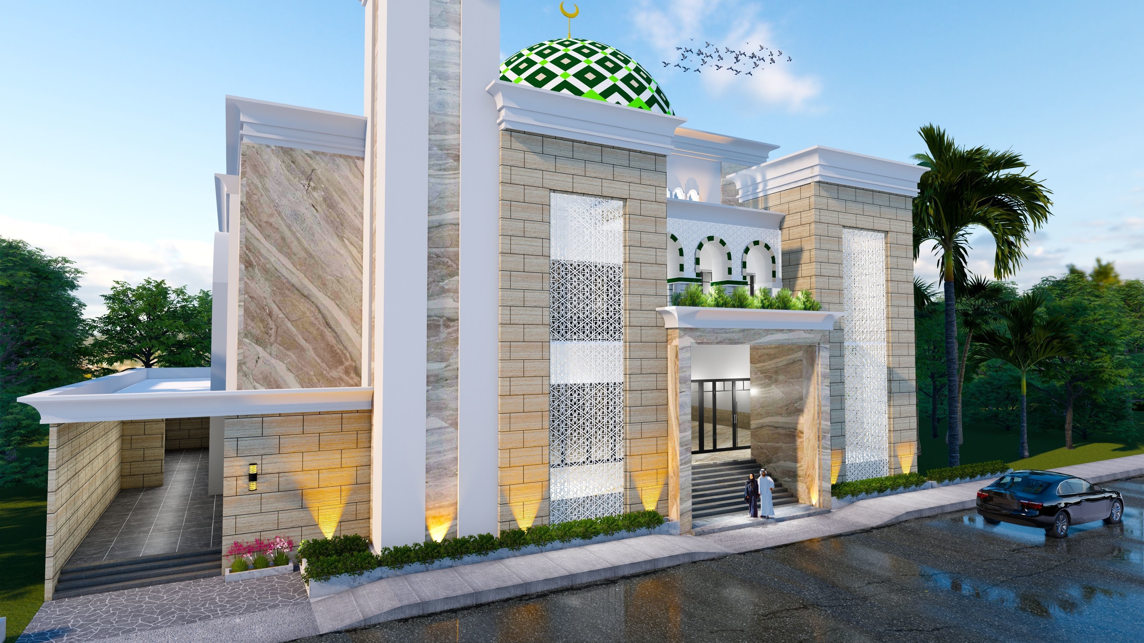 3D model 3D design at sketch up Modelling Elegant Modern Mosque VR / AR ...