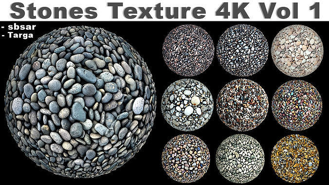 Texture Stones Texture 4K Vol 1 VR / AR / low-poly | CGTrader