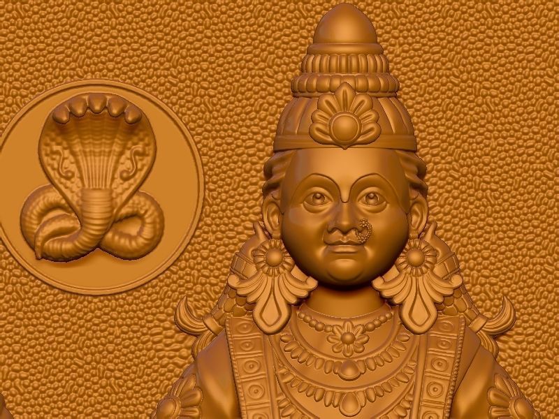 Vitthal Rukmini design with frame 3D model 3D printable | CGTrader