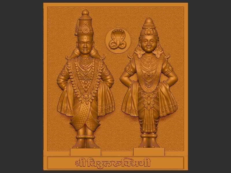 Vitthal Rukmini design with frame 3D model 3D printable | CGTrader