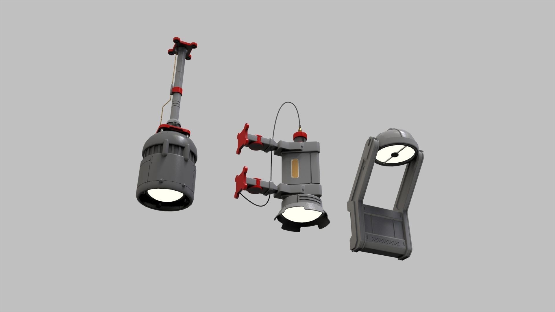 sci fi lighting 9 3D model | CGTrader