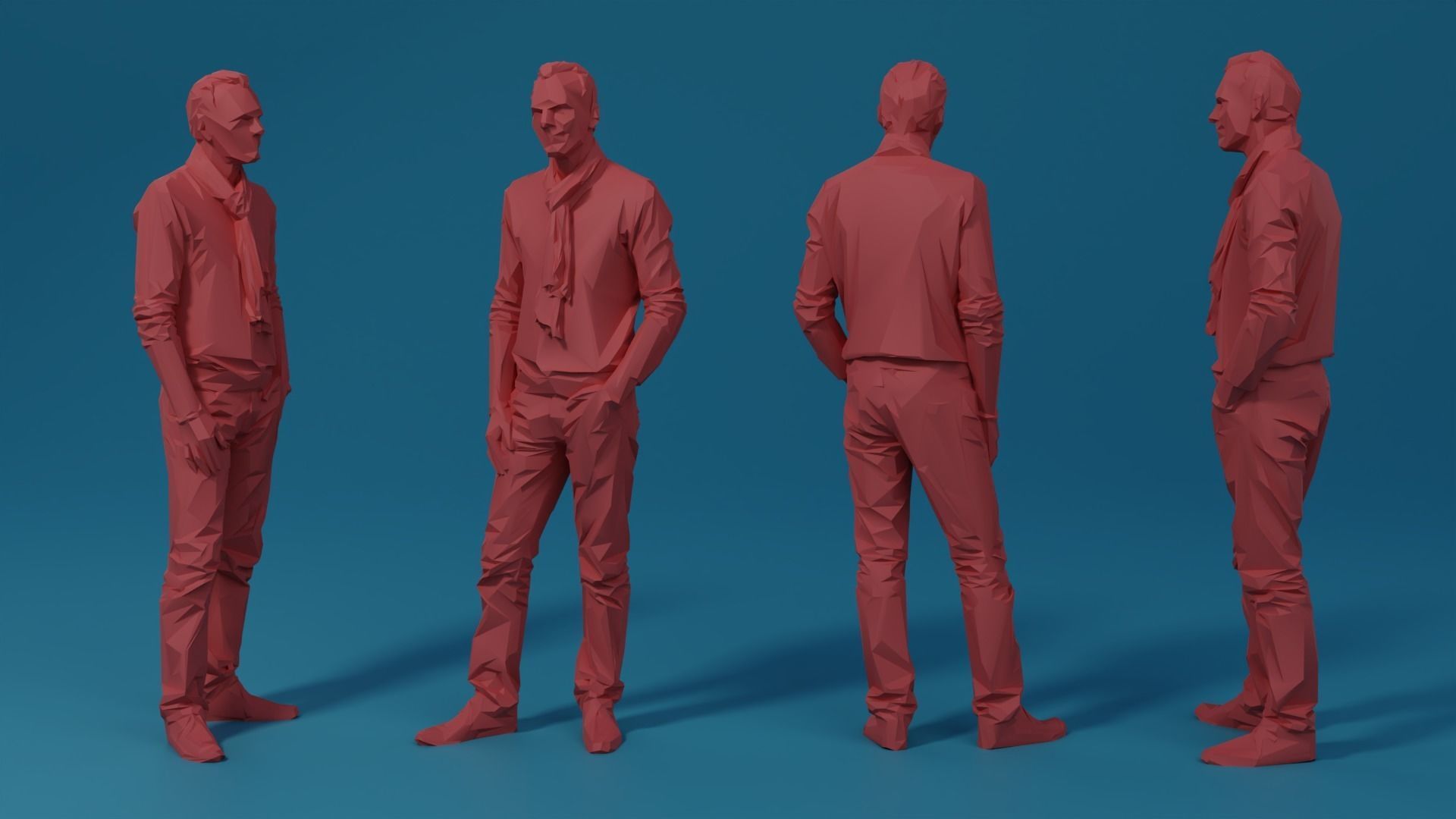 Low Poly Humans Set A 33 models 3D printable 3D model 3D printable ...