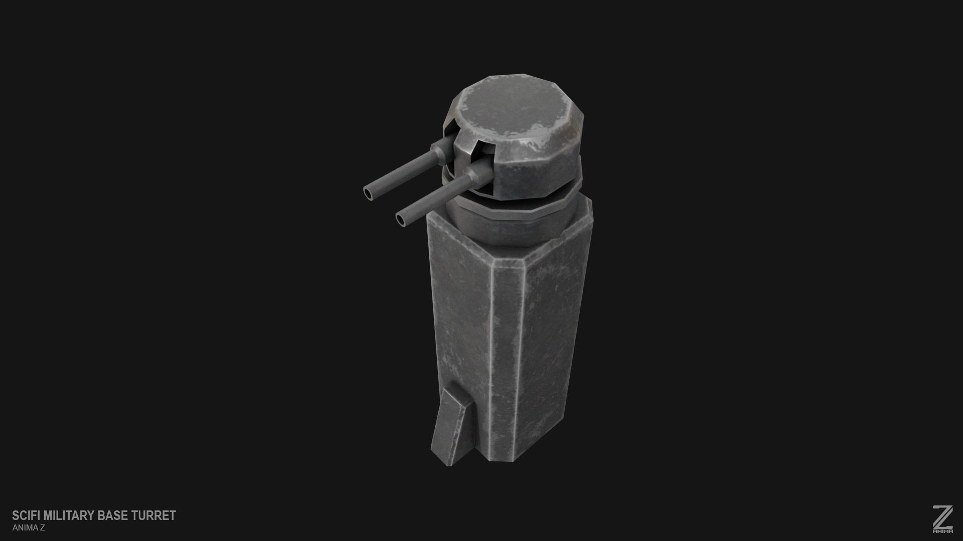 3D model Scifi militarybase turret VR / AR / low-poly | CGTrader