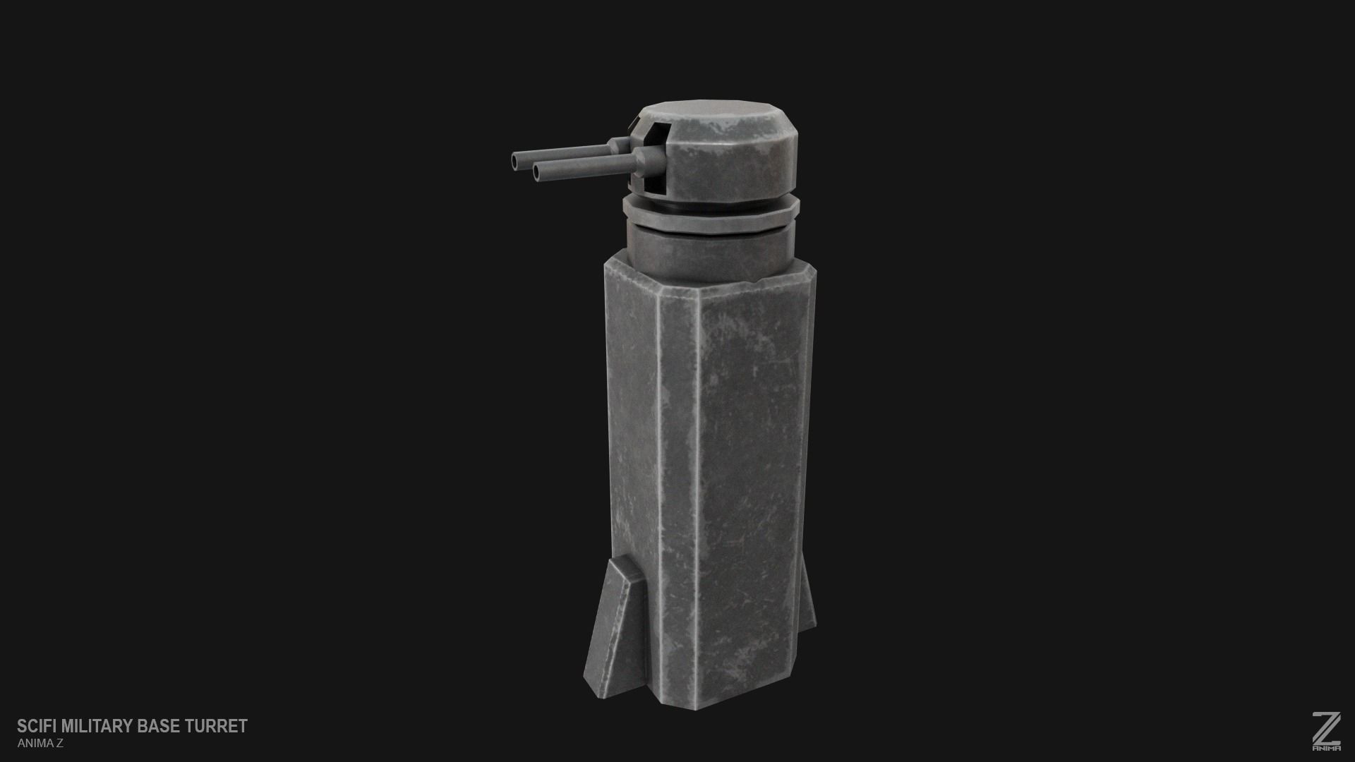 3D model Scifi militarybase turret VR / AR / low-poly | CGTrader
