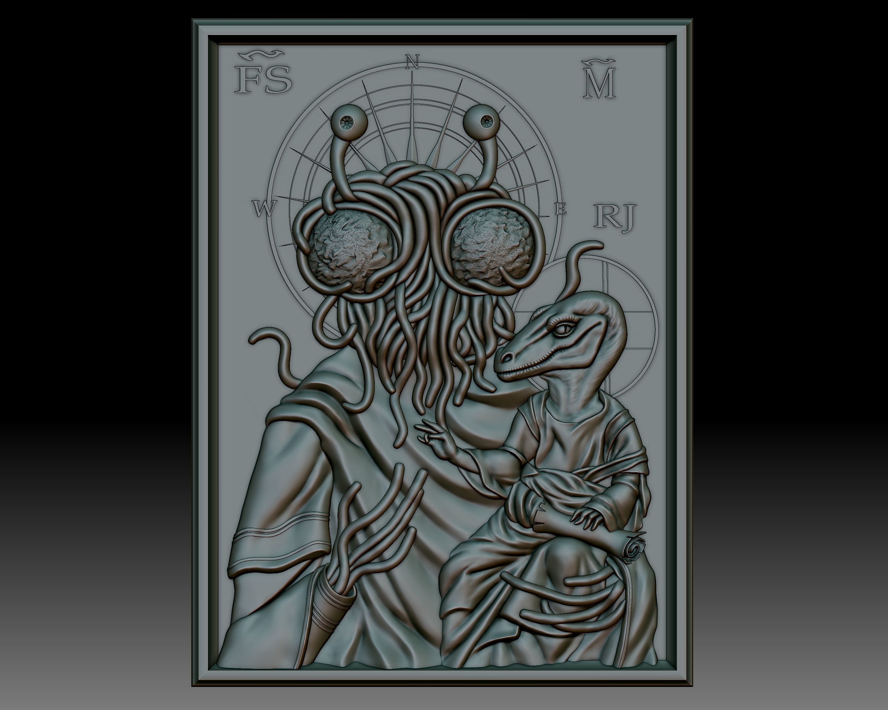 Pastafarianism Flying Spaghetti Monster Icon 3D model 3D printable ...