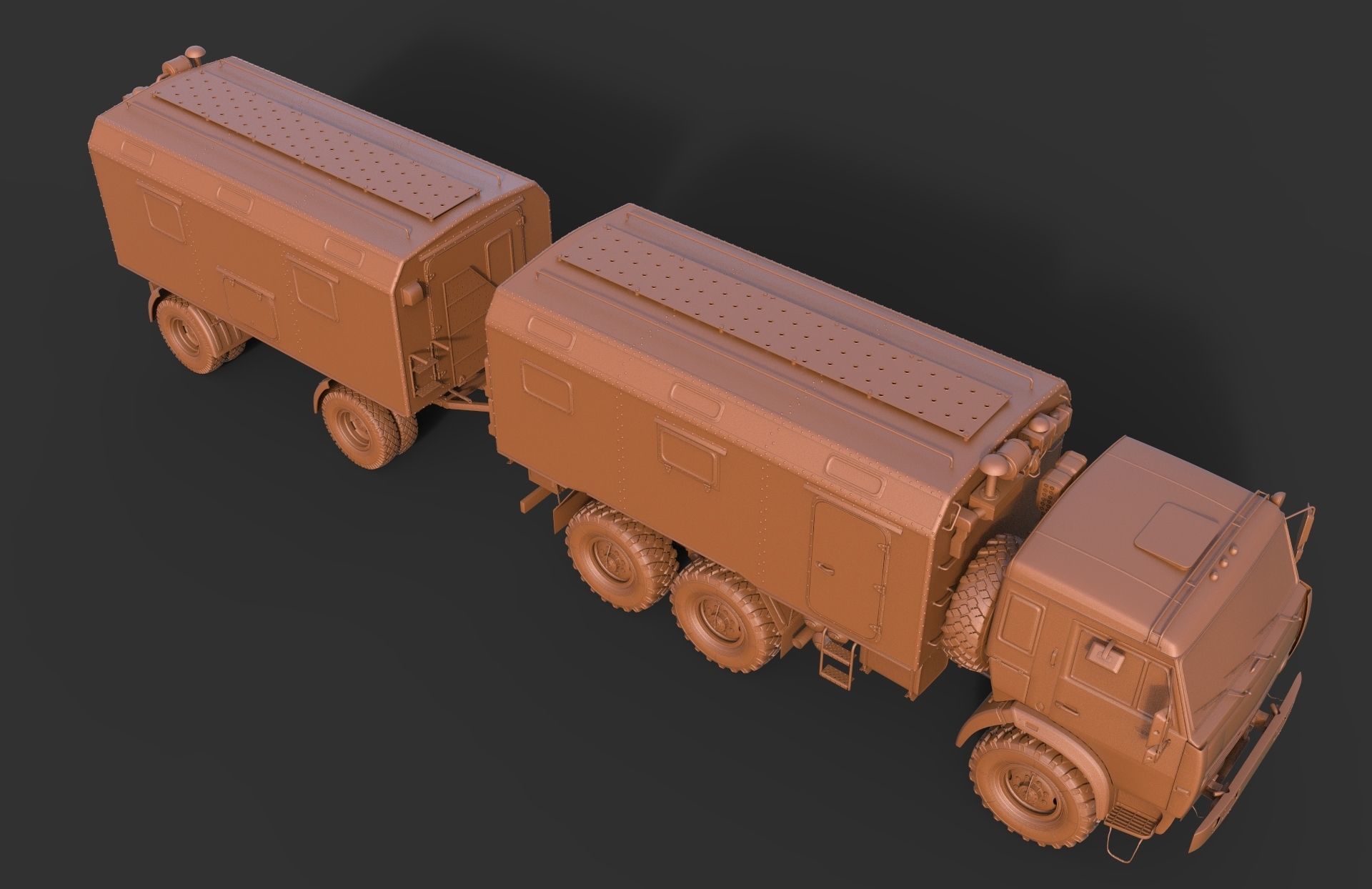 Kamaz Command vehicle Command trailer 3D model | CGTrader
