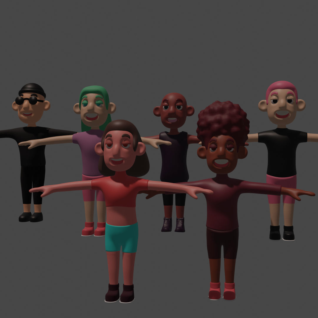 3D model Characters pack VR / AR / low-poly | CGTrader