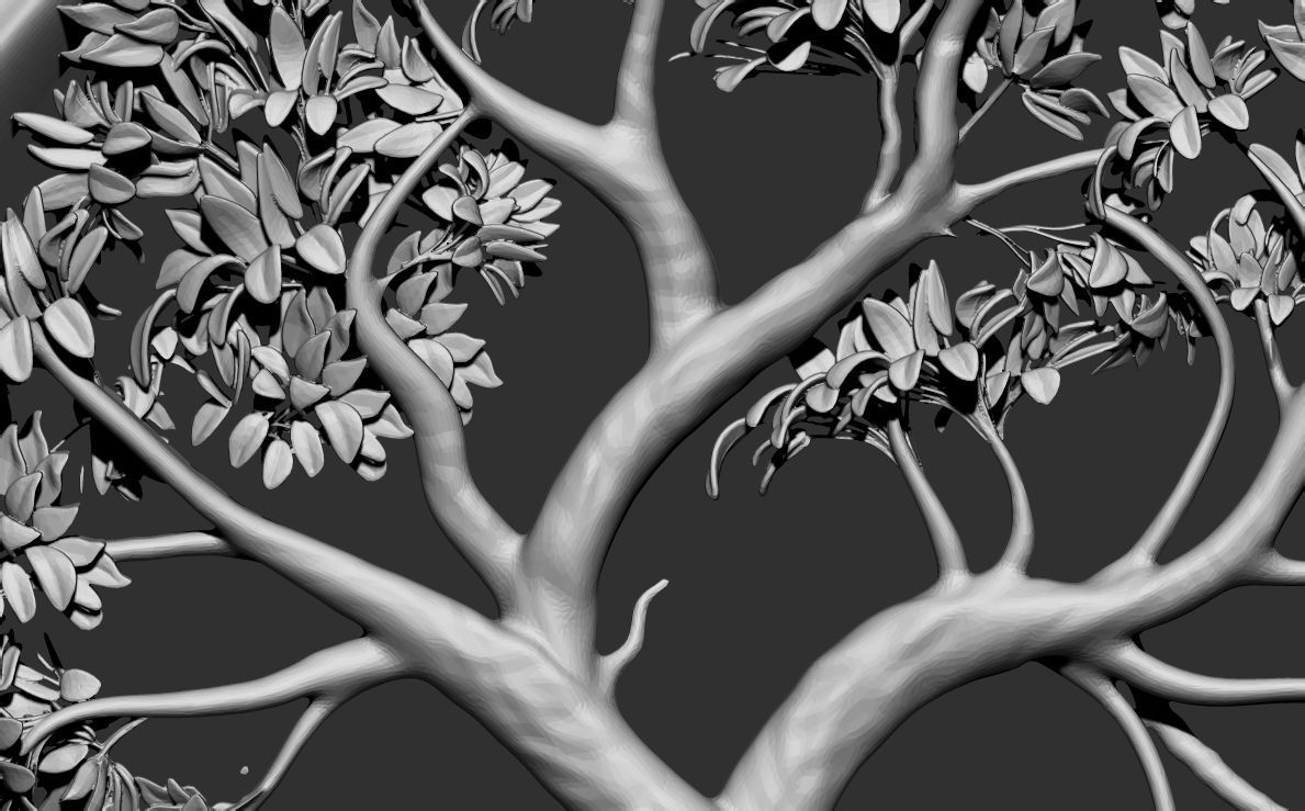 Tree Bas Relief 3D model for cnc 3d printing 3D model 3D printable ...