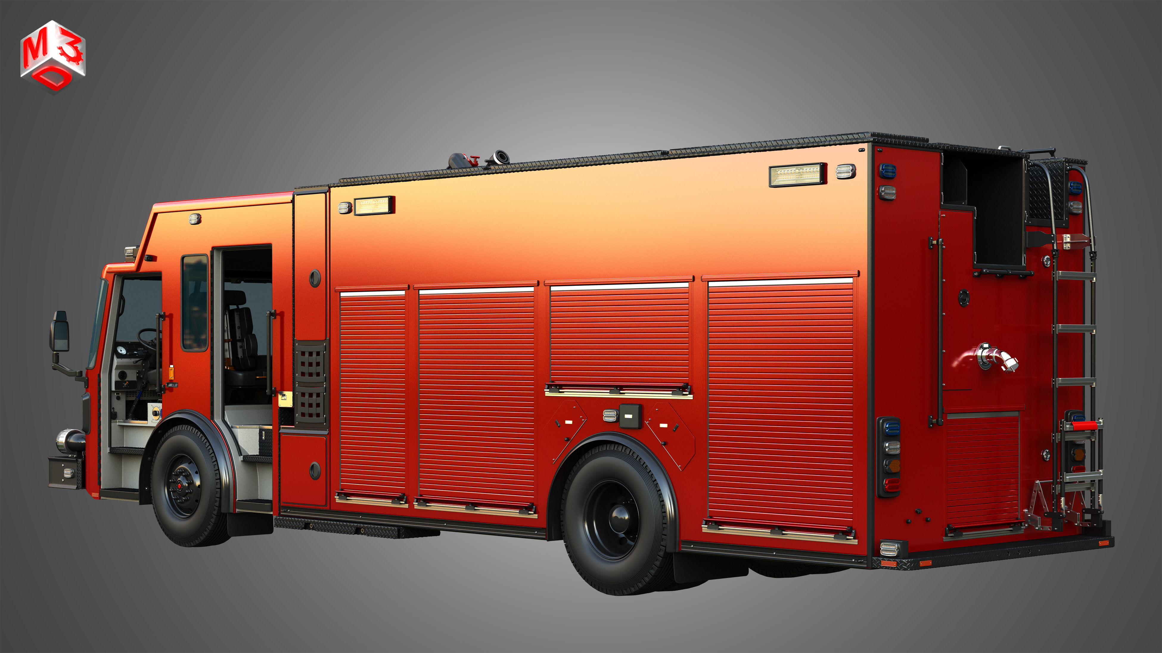 H-6480 - Fire Apparatus - MVP Rescue Pumper 3D model | CGTrader