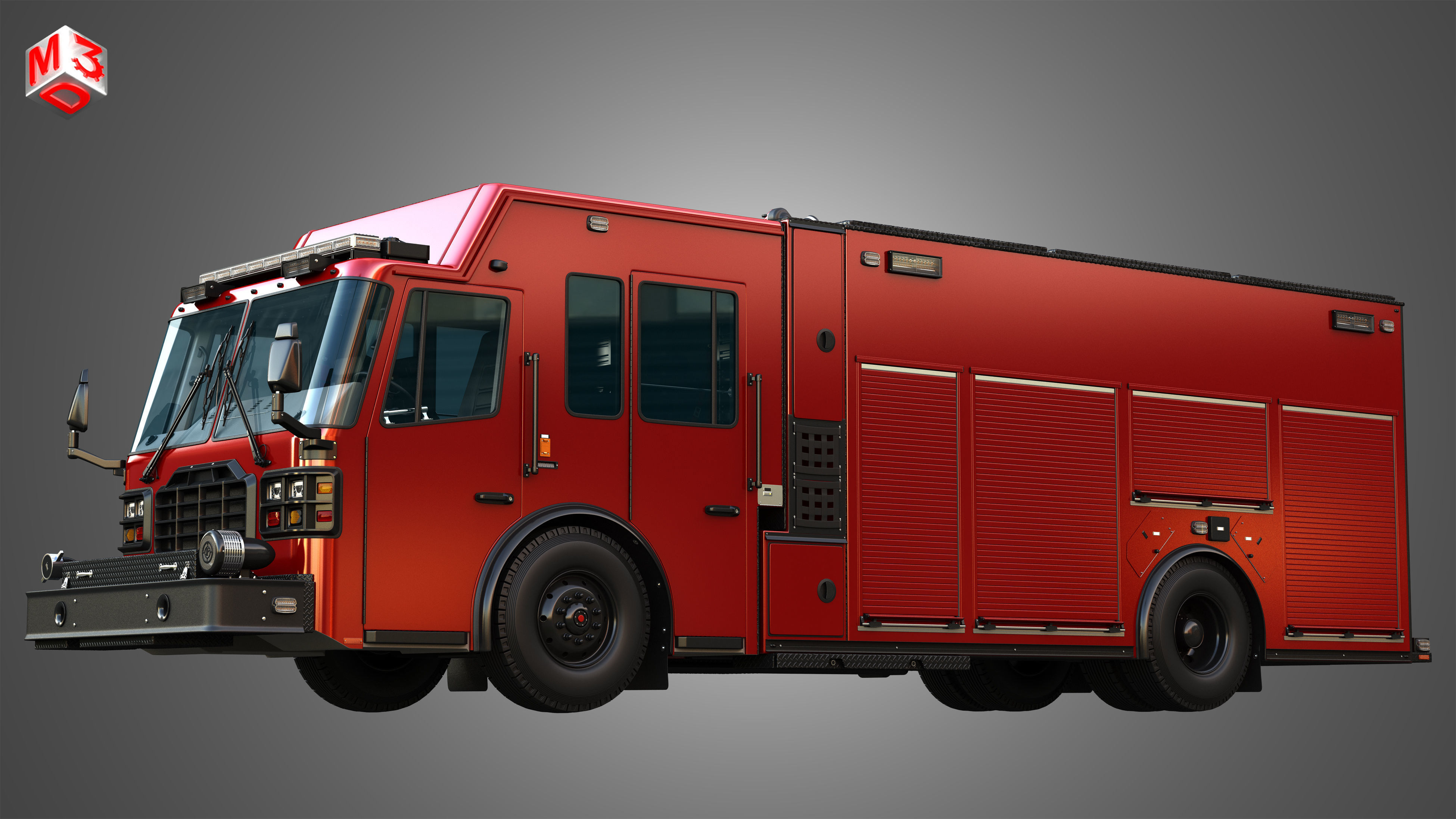 H-6480 - Fire Apparatus - MVP Rescue Pumper 3D model | CGTrader